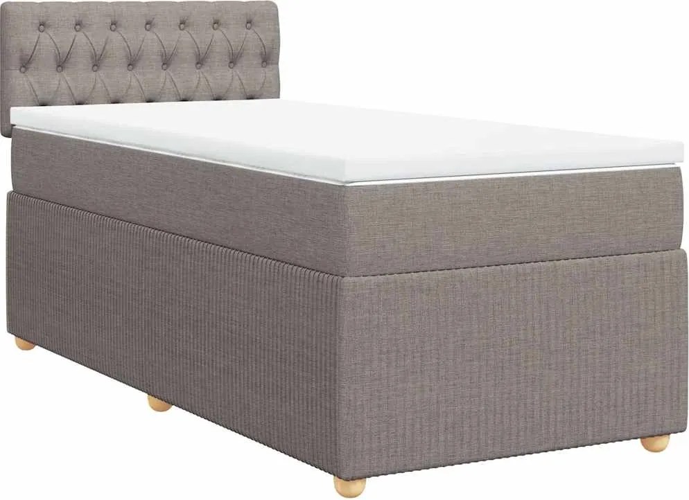 Box spring postel s matrací taupe 90x200 cm textil 3287350