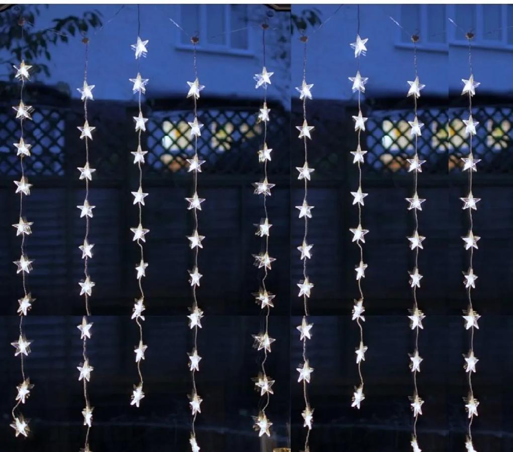 Vánoční LED závěs s 80 hvězdičkami, 2,5m, různé varianty na výběr Barva: Teplá bílá