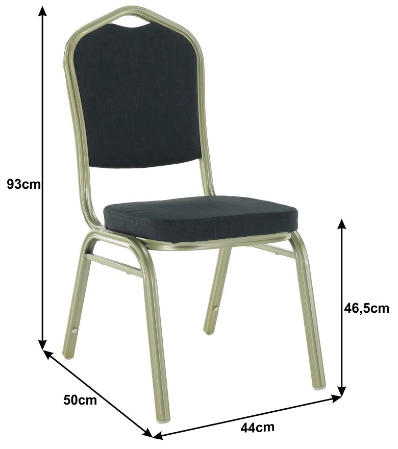 Kondela Stohovatelná židle, šedá/champagne, ZINA 2 NEW