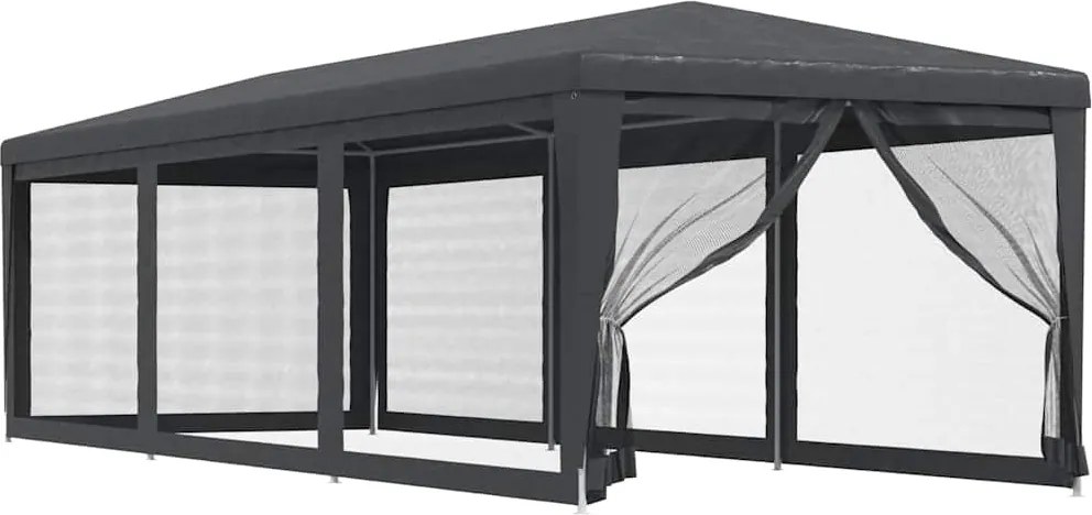 Party stan s 8 síťovanými bočnicemi antracitový 3 x 9 m HDPE 319244
