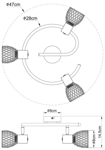 Globo 54817-3 - Bodové svítidlo ISABELLE 3xE14/40W/230V