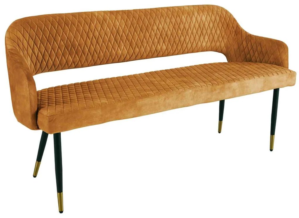 Designová lavice Laney 162 cm hořčičný samet