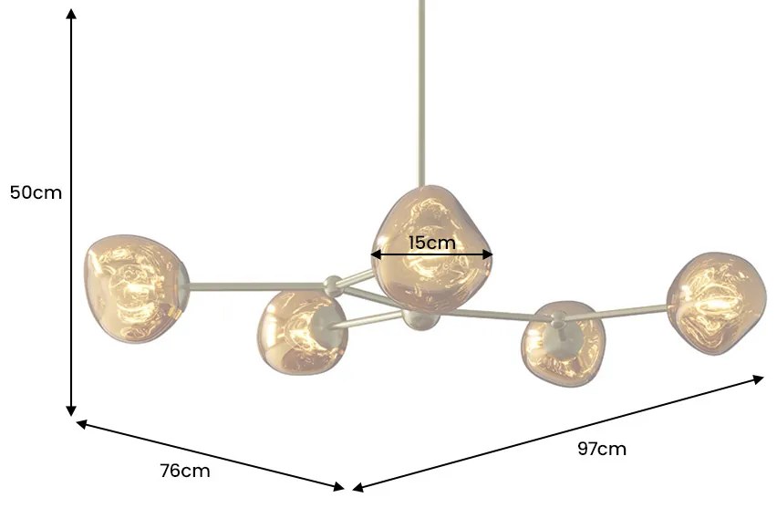 Designové závěsné svítidlo Hanzila 97 cm zlaté - skladem