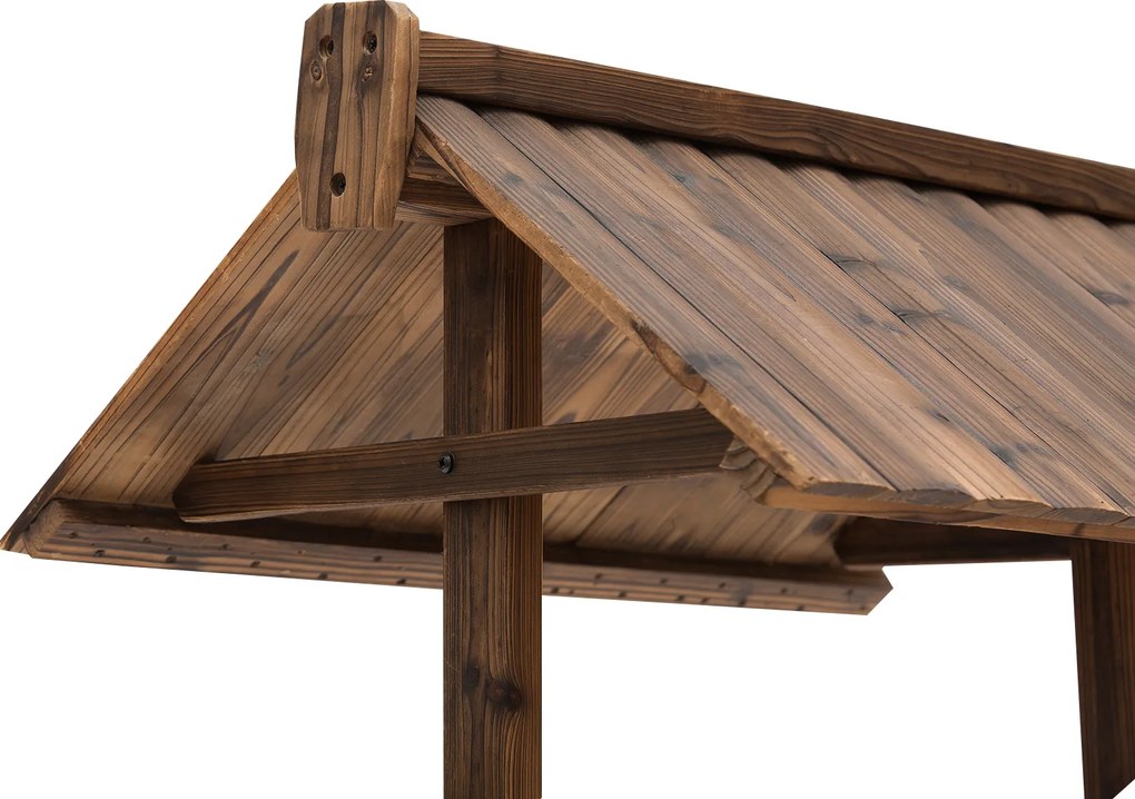 Outsunny zahradní fontána okrasná fontána vodopád z masivního dřeva 68 x 57 x 118 cm nastavitelná v hnědé barvě pro zahradu a terasu | Aosom.de