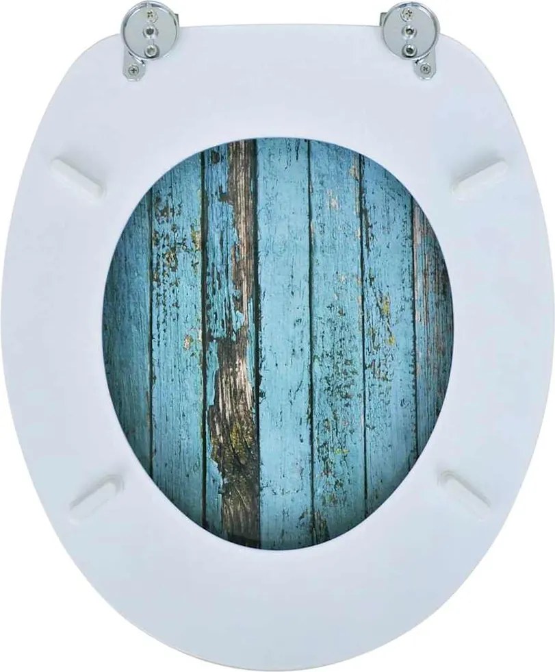 WC sedátka s víky 2 ks MDF staré dřevo 275913