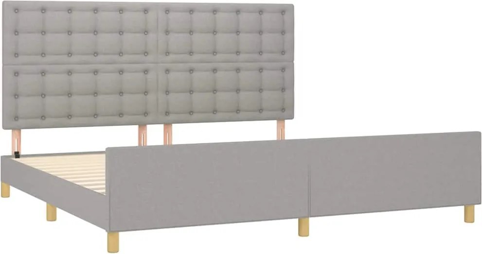 Rám postele bez matrace světle šedý 200 x 200 cm textil 3125405