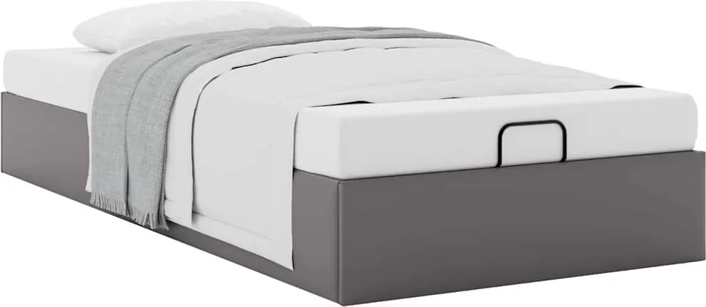 Osmanský rám postele bez matrace šedá 90x200 cm umělá kůže 3310782