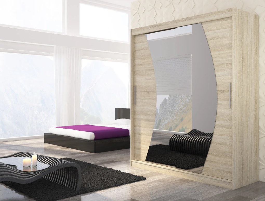 ADRK Furniture Posuvná skříň s zrcadlem DOLORES 180 ADRK-SW-DOL-S-180