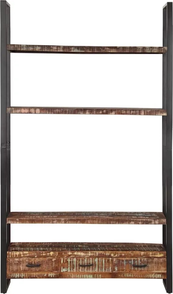 Regál na knihy 118 x 30 x 200 cm masivní recyklované dřevo 321054