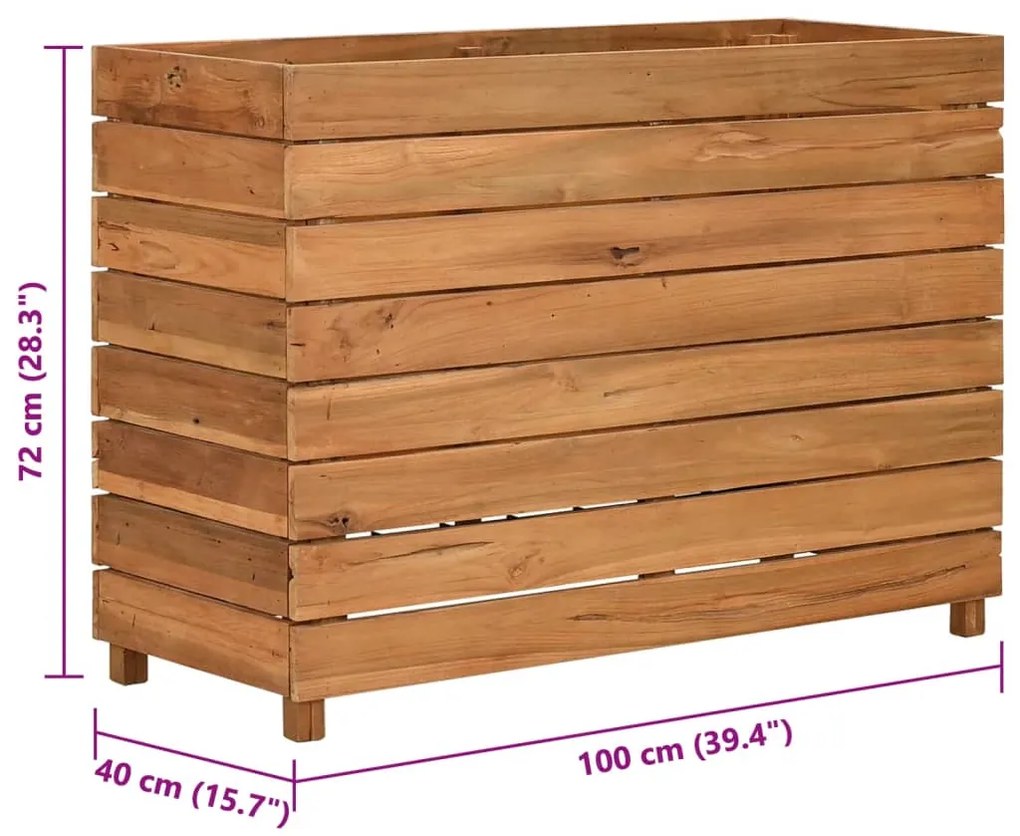vidaXL Marketos Vyvýšený záhon 100x40x72 cm recyklované teakové dřevo a ocel