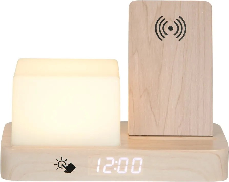 Digitální/stolní budík s bezdrátovou nabíječkou Retro LED Night Light – Karlsson