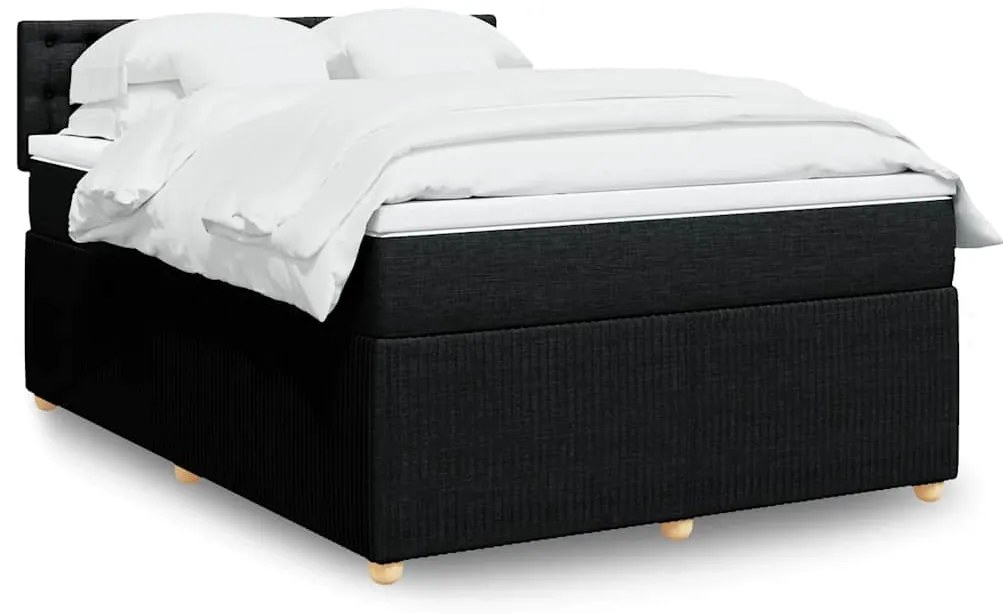 Box spring postel s matrací černá 140 x 190 cm textil 3287467
