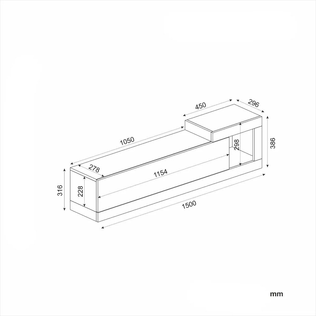 VerDesign VELIERO moderní TV stolek, sapphire/antracit
