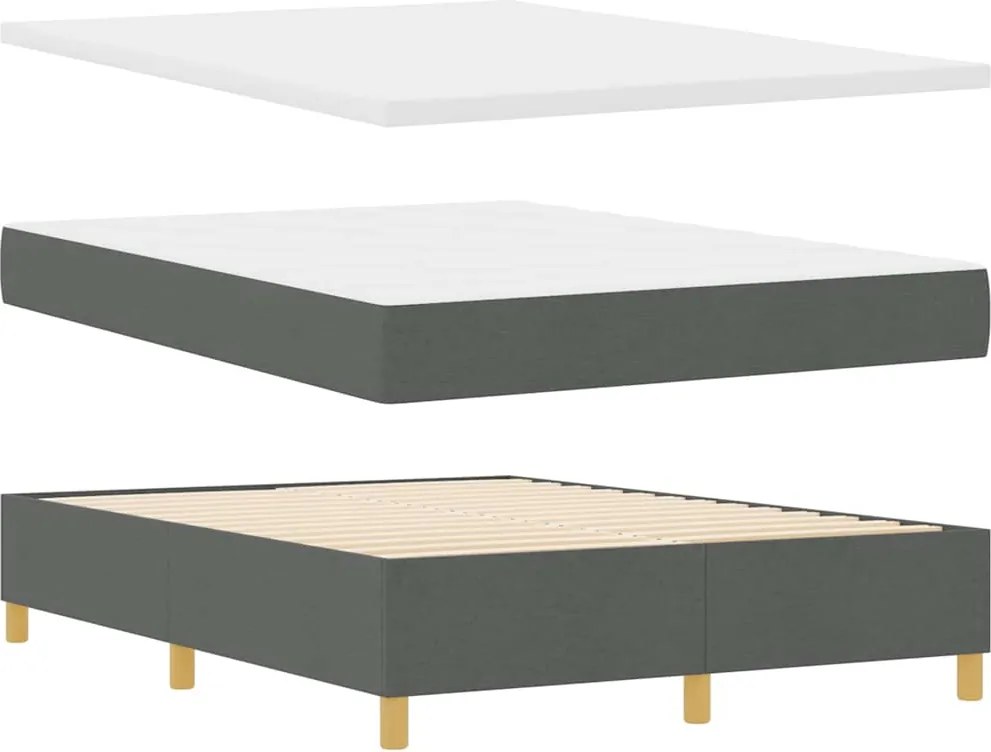 Postel s boxspringem s matrací Tmavě šedá 200 x 140 cm textil 3340691
