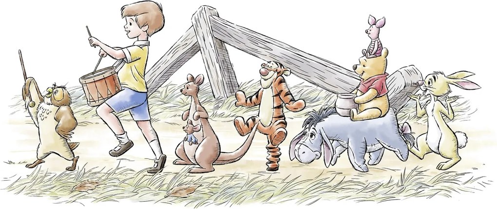 Komar Vlies. fototapeta Disney Winnie The Pooh Walk Along Another Path 250x100cm