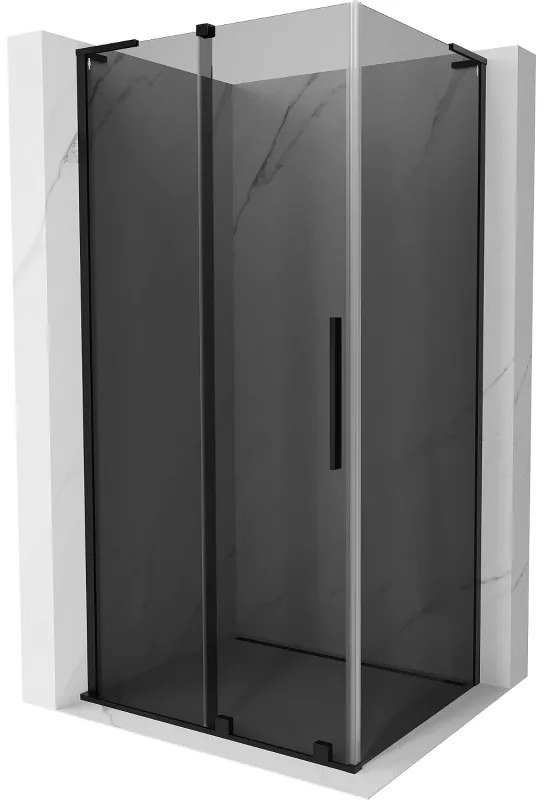 Mexen Velar L, sprchový kout s posuvnými dveřmi 100 x 120 cm, 8mm šedé sklo, černá matná, 871-100-120-43-70