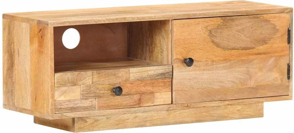 TV stolek 92 x 30 x 35 cm masivní mangovníkové dřevo 320466