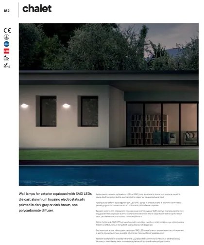 Redo 90002 - LED Venkovní nástěnné svítidlo CHALET LED/8W/230V IP54
