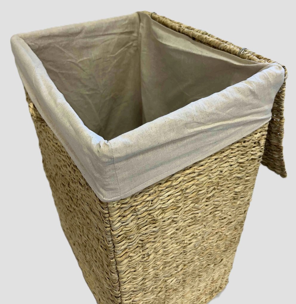 Vingo Hranatý koš na prádlo z mořské trávy, skládací Rozměry (cm): 45x40, v. 80