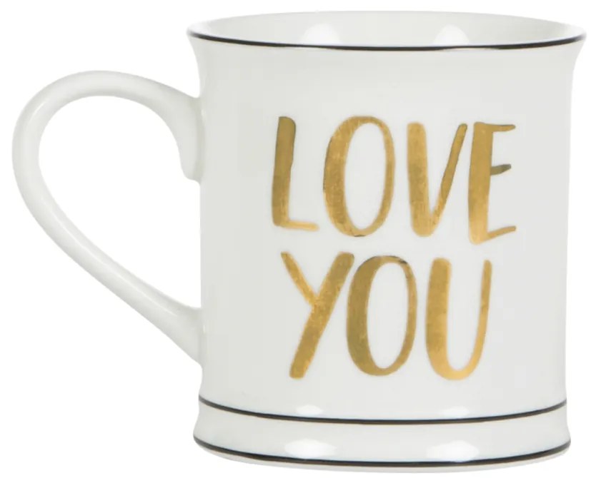 Sass & Belle Porcelánový hrnek s nápisem LOVE YOU 400ml