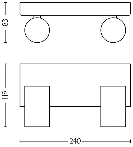 Philips - Koupelnové bodové svítidlo IDRIS 2xGU10/5W/230V IP44 černá