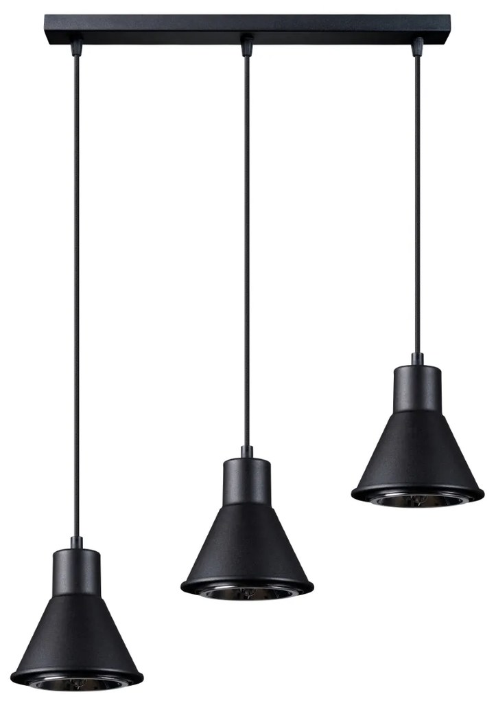 Sollux Lighting Závěsné svítidlo TALEJA 3 Černá [ES111].