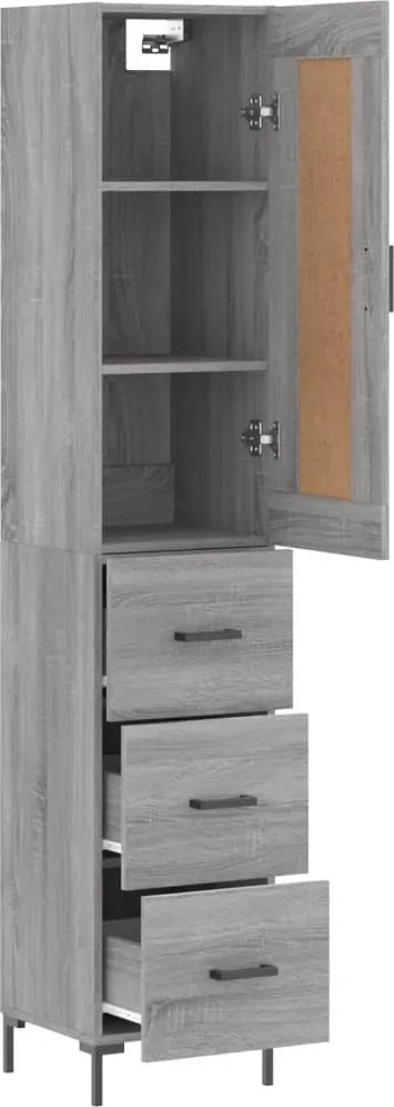 Skříň highboard šedá sonoma 34,5 x 34 x 180 cm kompozitní dřevo 3200199