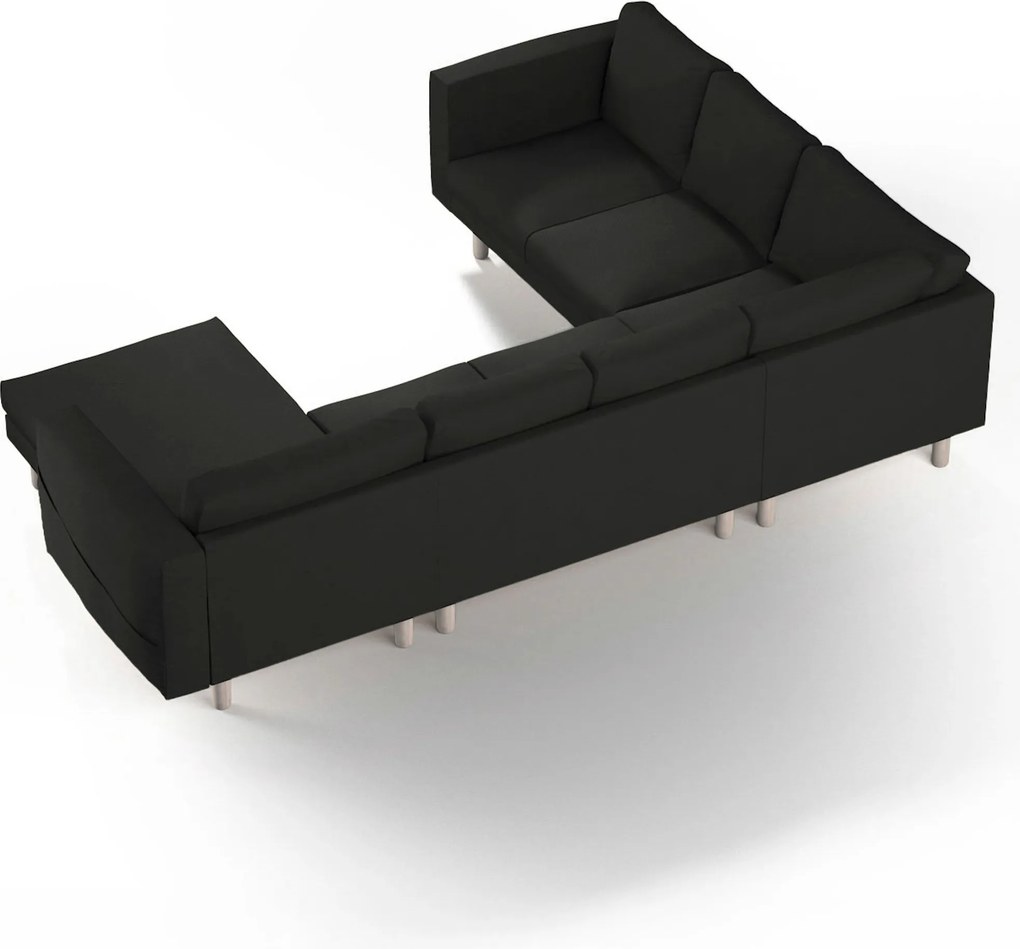 Potah na pohovku IKEA Norsborg rohová, 5-místná se šezlongem barva černá látka pletený vzor