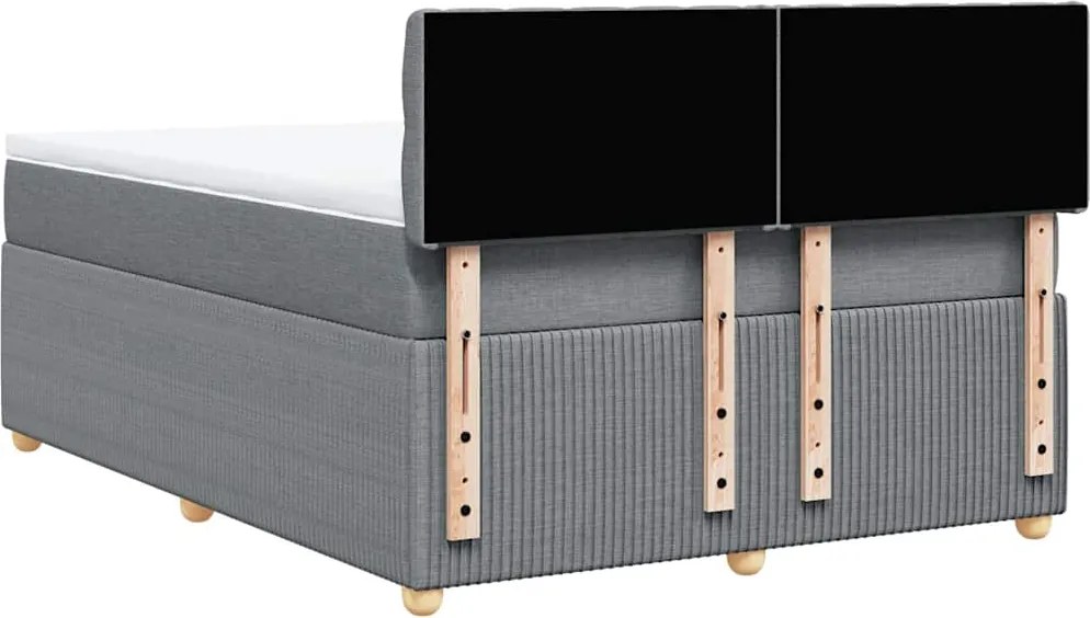 Box spring postel s matrací světle šedá 140 x 200 cm textil 3287486