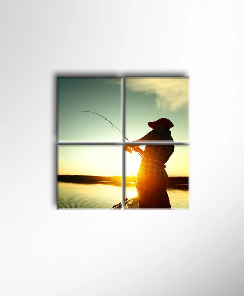 Malvis ® Obraz Rybář při úsvitu ROZMĚR (šířka x výška): třídílný obdélník 120x80 cm