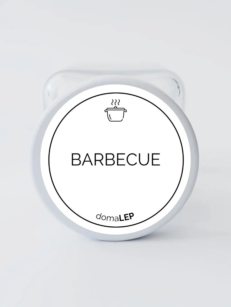 Samolepka na kořenky BARBECUE bílá 5 cm základní písmo