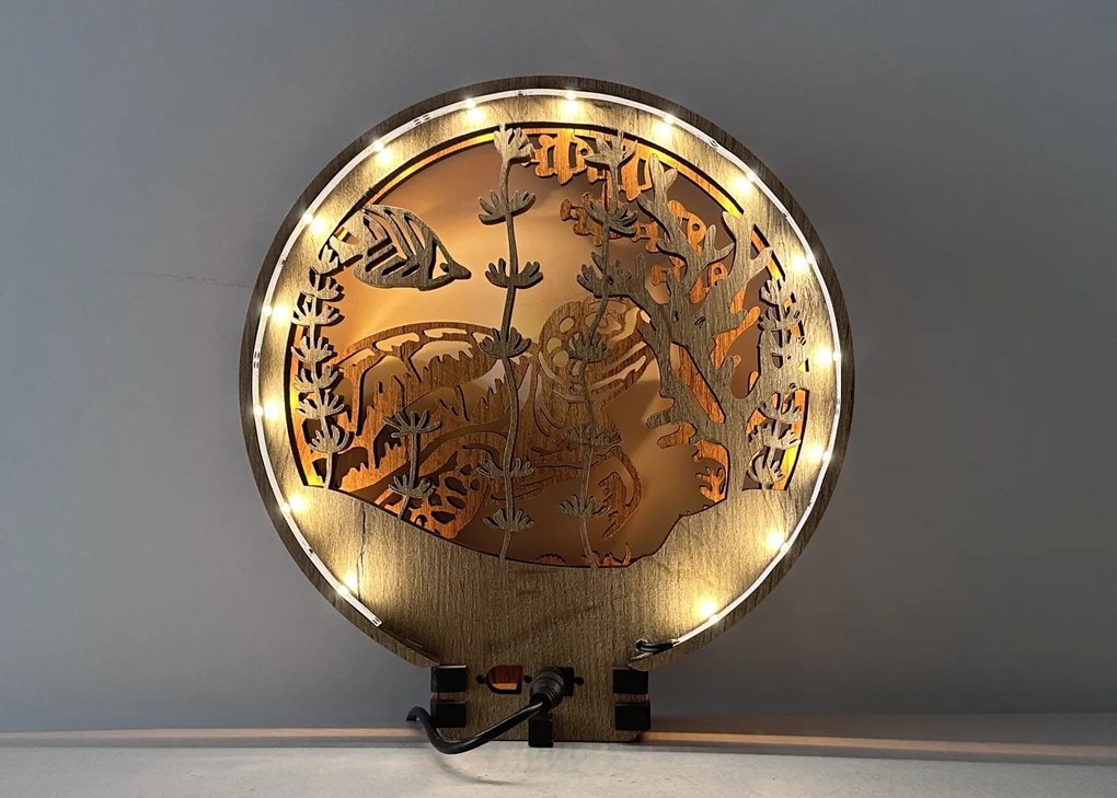 Li-Go "Želva" lampa 20x22cm provedení povrchu: dub světlý