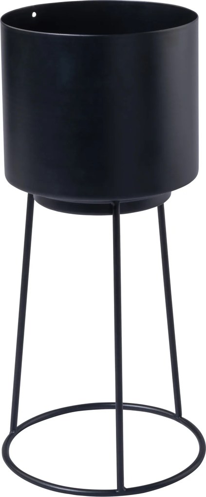 Livarno® Květináč s kovovým stojanem, 14 cm (černá)