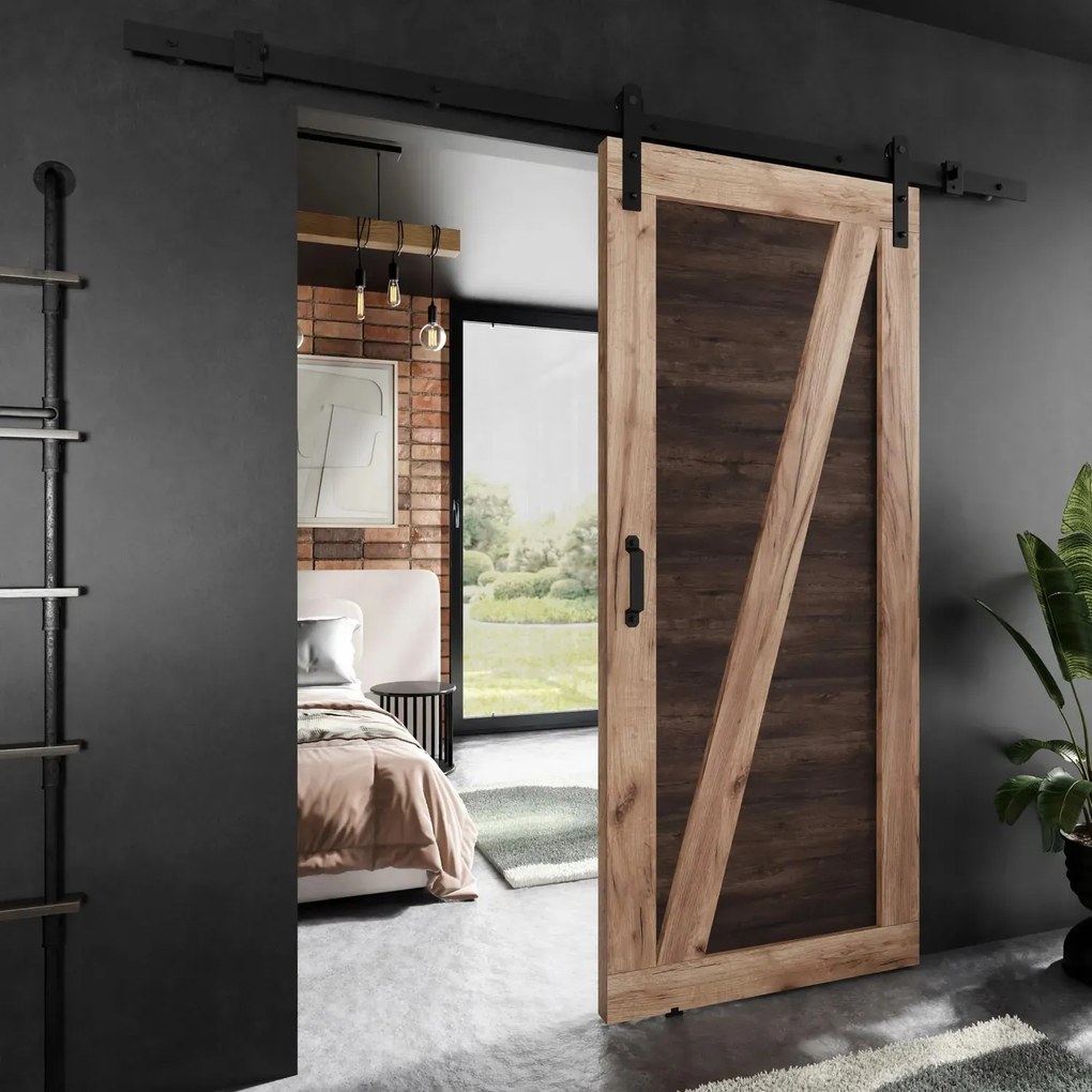 Posuvné dveře LOFT ADIO 3 craft + tmavý jasan 80