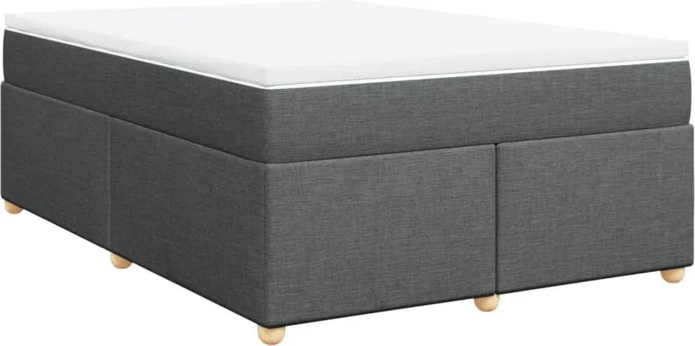 Box spring postel s matrací tmavě šedý 140 x 190 cm textil 3285374