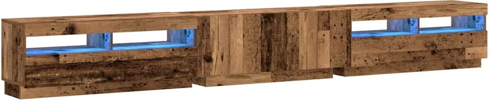 TV stolek s LED old wood 300x35x40 cm kompozitní dřevo 3329169