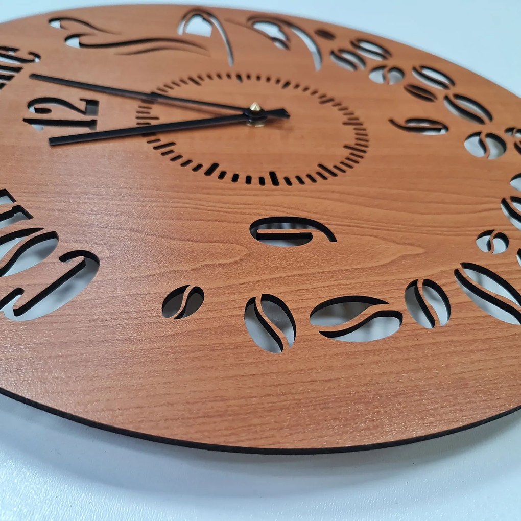 dřevo života Nástěnné hodiny COFFEE TIME Zvolte barvu dekoru: Javor, Zvolte velikost hodin (cm): 40x40
