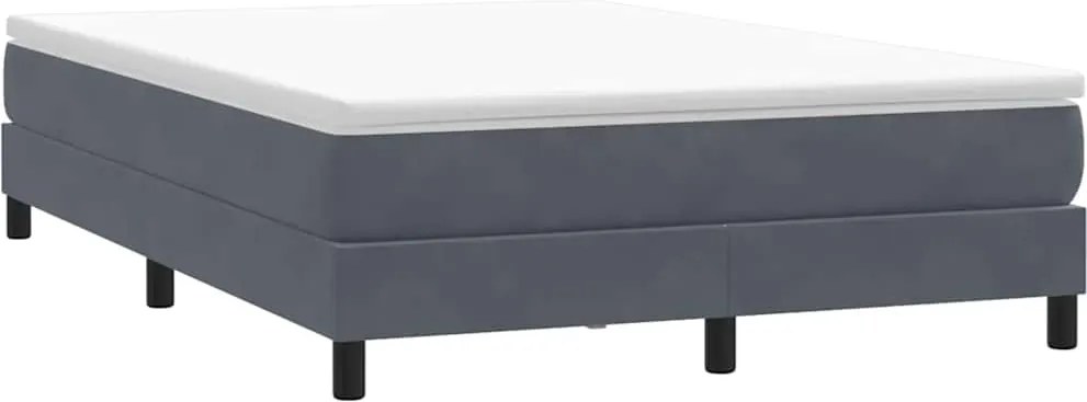 Box spring postel s matrací tmavě šedá 160x210 cm samet 3315928