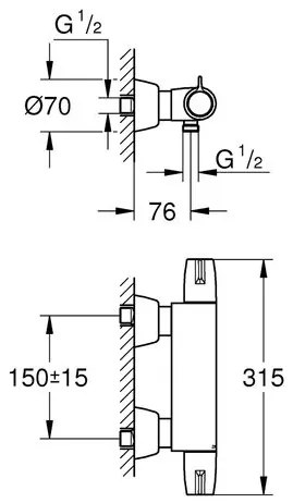 Grohe Grotherm Special Termostatická baterie sprchová , chrom 34667000