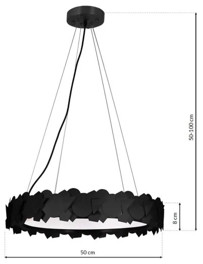 LED Lustr na lanku SOHO 1xLED/24W/230V černá