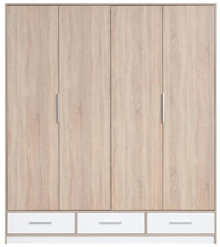 Šatní skříň ISKO IS1 - bez zrcadla - sonoma/bílá lux