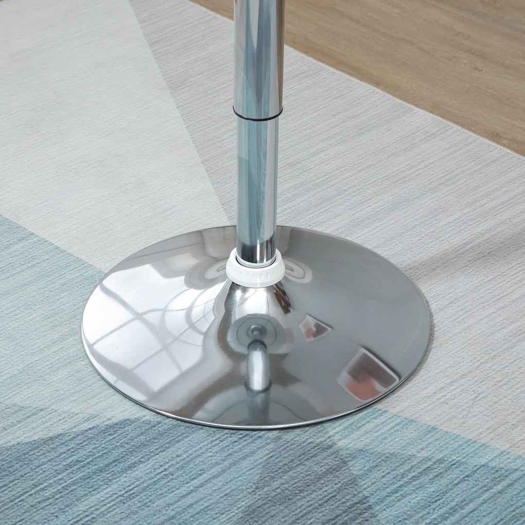 HOMCOM Barový stůl moderní jídelní stůl výškově nastavitelný kovový ABS lakovaný bílá Ø61 x 76-97 cm do kuchyně a obývacího pokoje
