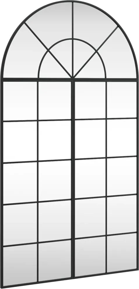 Nástěnné zrcadlo černé 80 x 140 cm oblouk železo 3200609