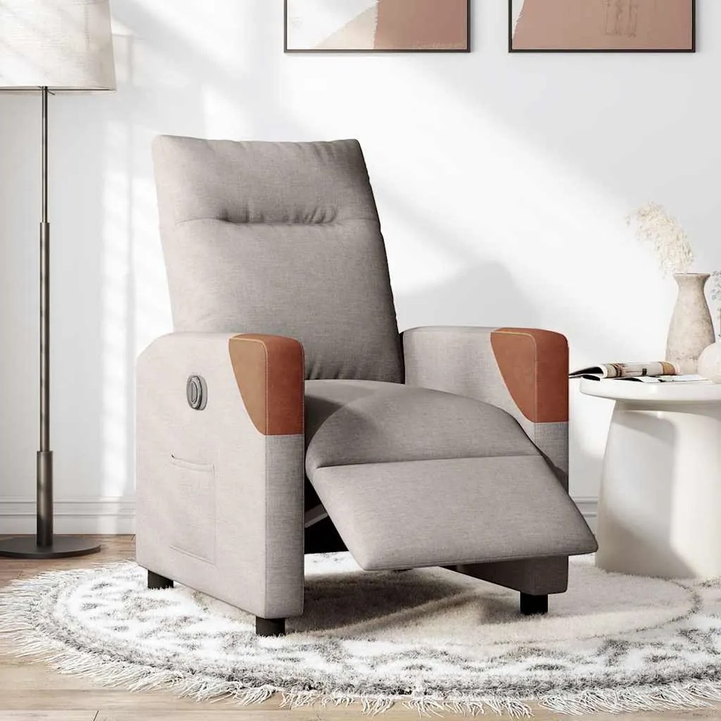 Elektrické polohovací křeslo taupe textil 3323995
