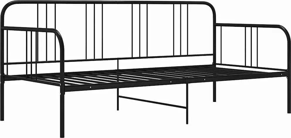 Rám postele bez matrace černý kov 90 x 200 cm 324749