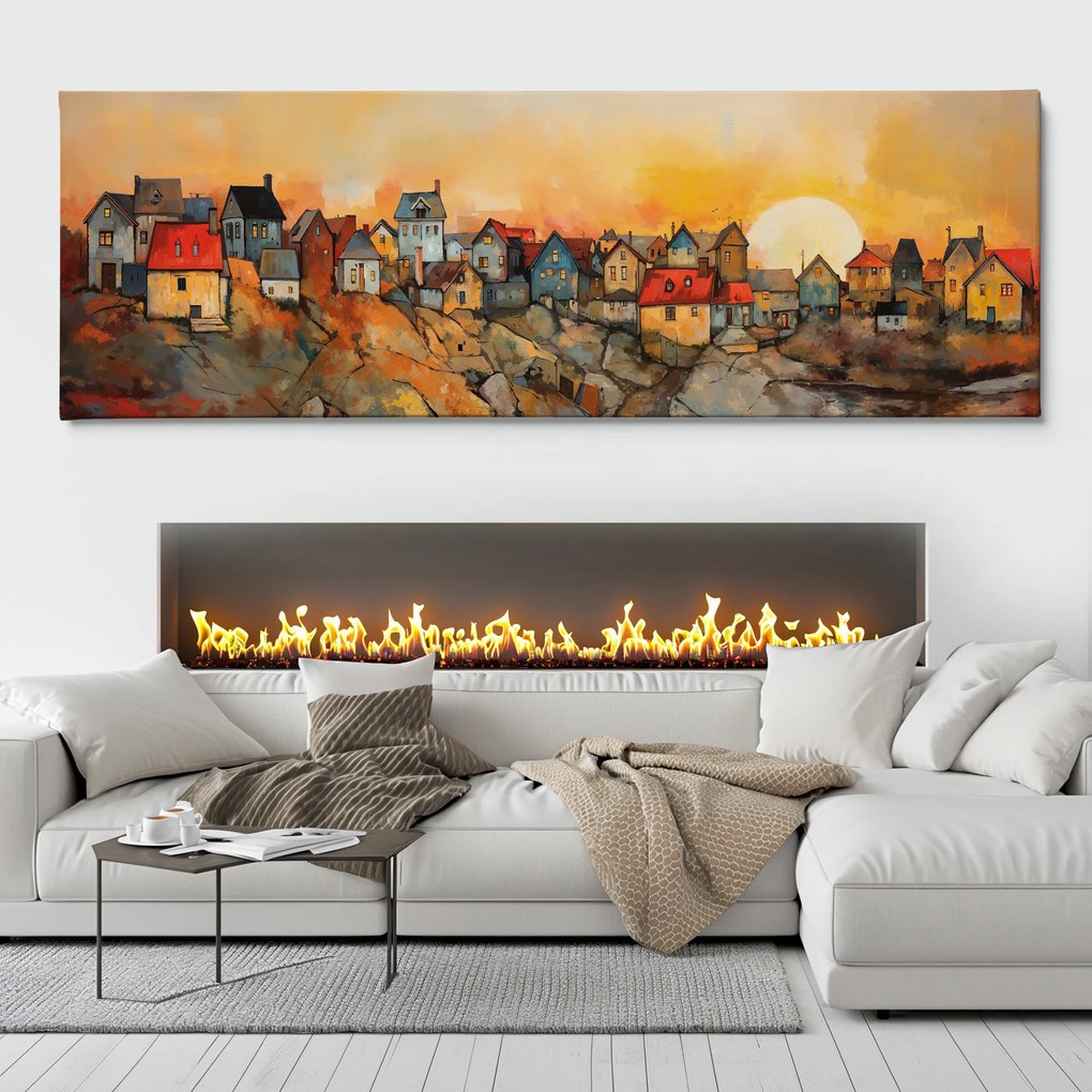 Obraz na plátně - Na pobřeží v Burgenu FeelHappy.cz Velikost obrazu: 120 x 40 cm