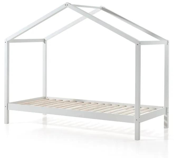 Bílá domečková dětská postel z borovicového dřeva 90x200 cm DALLAS – Vipack