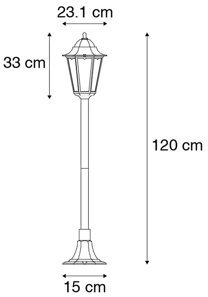 Chytrá stojící venkovní lampa černá 120 cm vč. Wifi ST64 - New Orleans