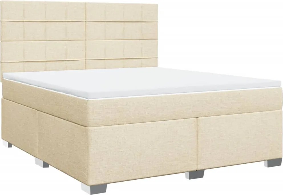 Box spring postel s matrací krémová 180x200 cm textil 3290572