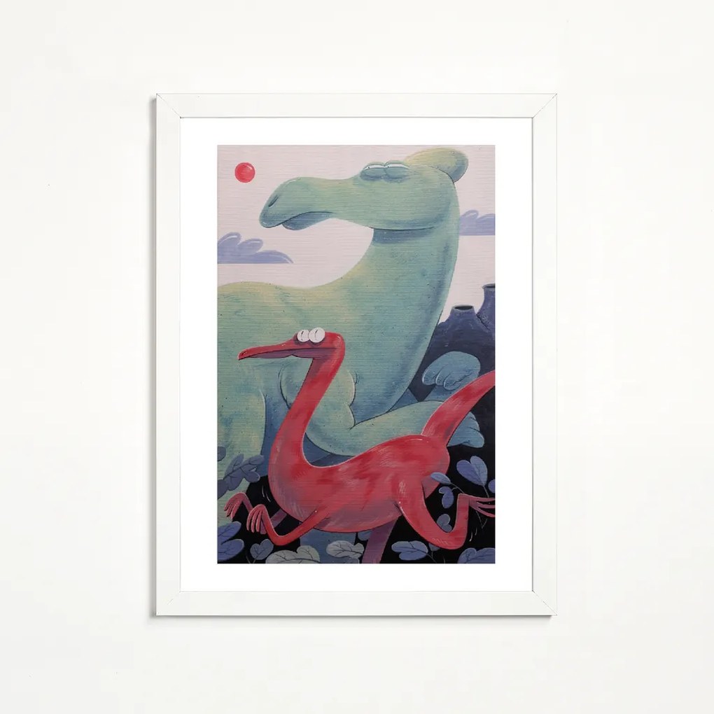 Slakinglizard | Pravěk Rám: Černý, Velikost: 60 x 40 cm